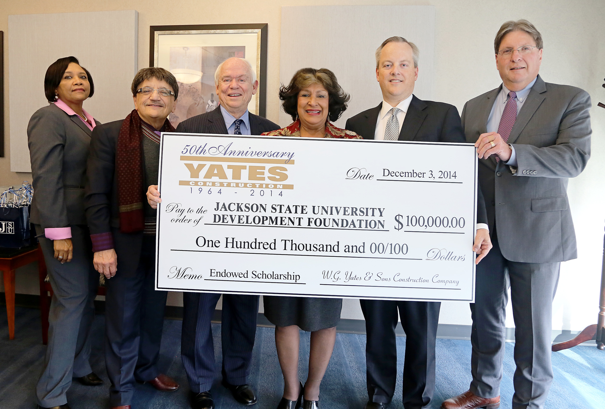 Yates gives $100K check to JSU for Business, Technology - JSU Newsroom