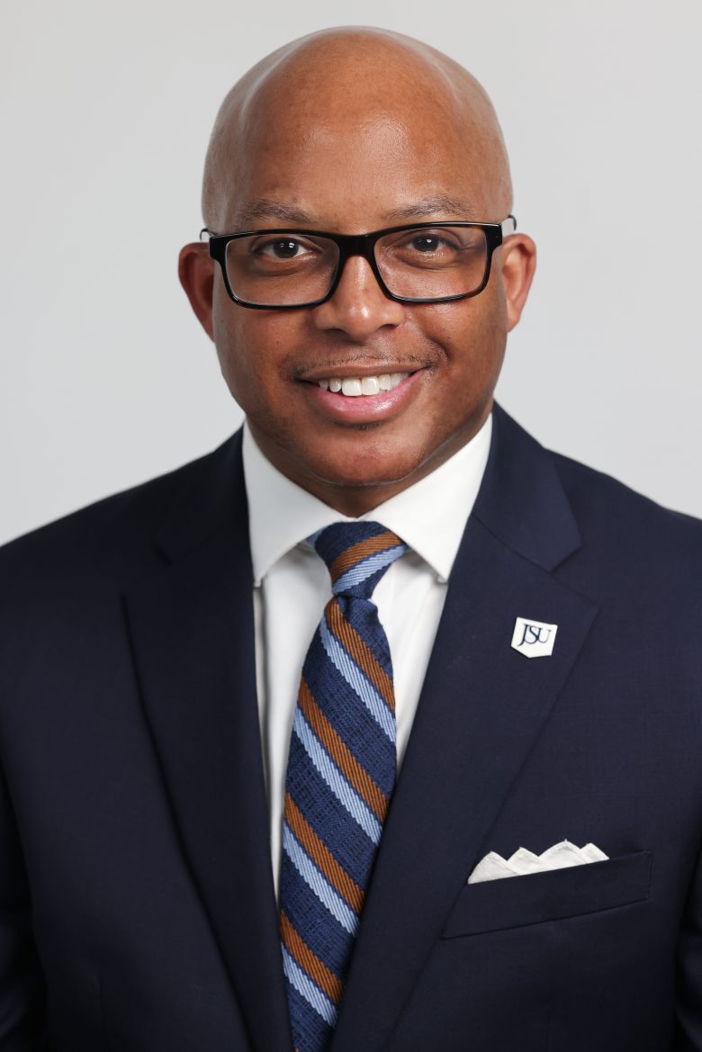 JSU President Marcus Thompson and VP/Athletics Director Ashley Robinson ...